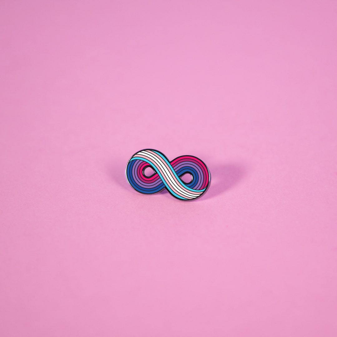 Infinitely Trans-bisexual Pin — Transgender Bi Biromantic Enamel Badge ...