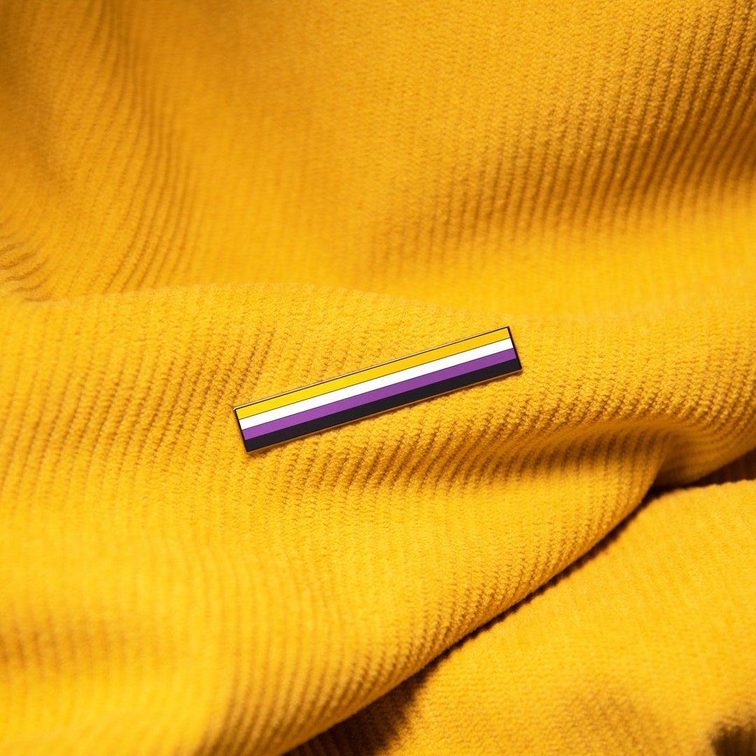 Long Non-binary Flag Pin — Trans Genderqueer Genderfluid Pride ...