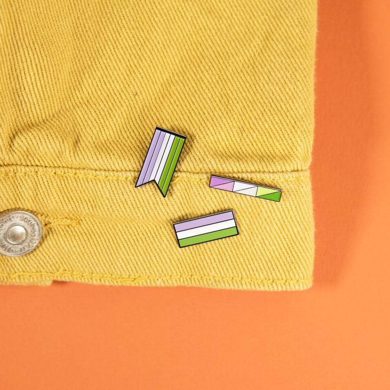 Genderqueer Flag Pin Bigender Pride Enamel Badge Subtle | Etsy