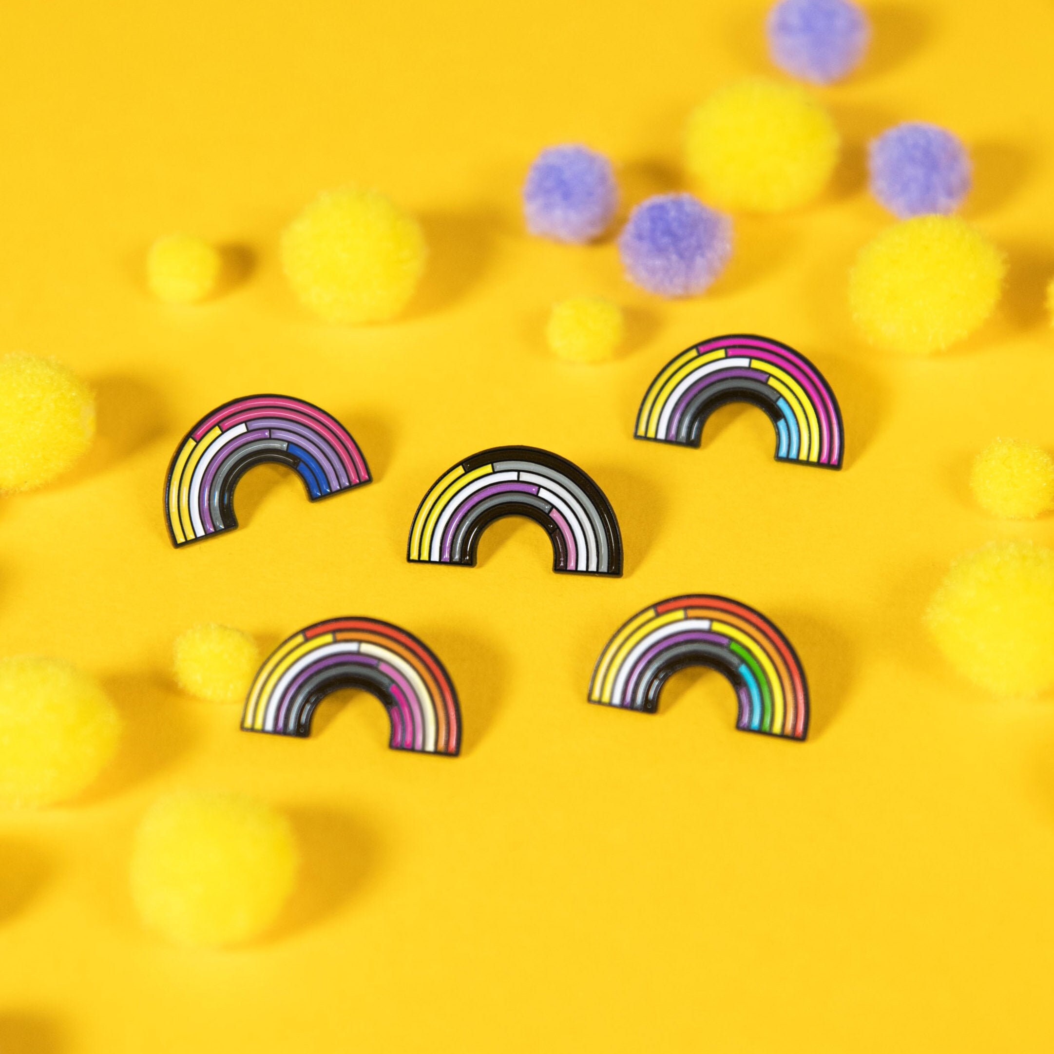 Non-Binary Rainbow Enamel Pins (Variations)