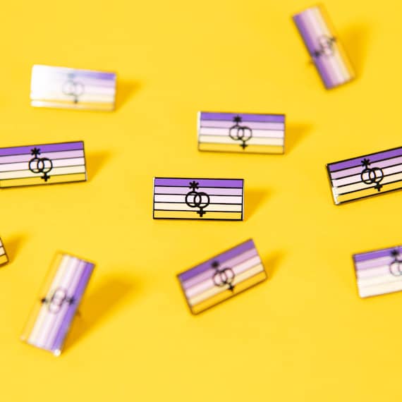 Trixic Flag Pin Orbisian Pride Enamel Badge NBLW Nonbinary - Etsy