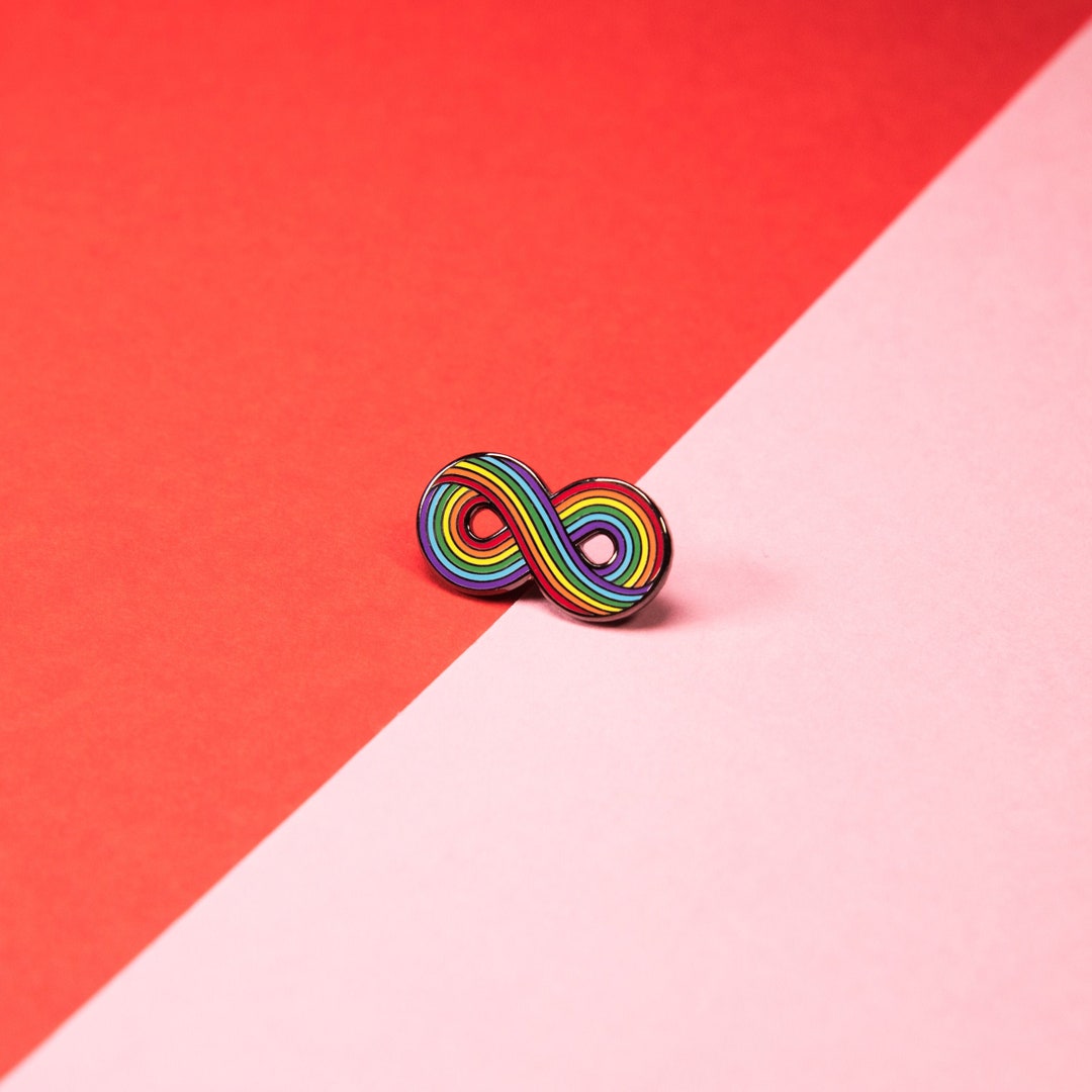 Infinitely Rainbow Pin Subtle Gay Pride Ally LGBT Infinity Lapel Badge ...
