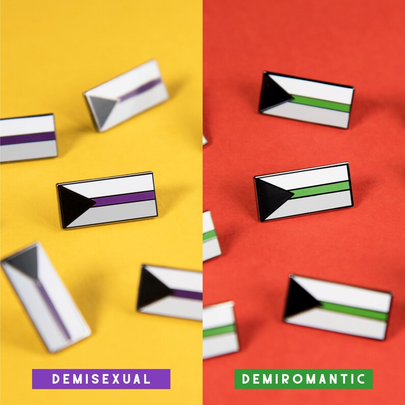 Demiromantic Flag Pin — Asexual Pride Accessory Enamel Badge Queer Ace ...