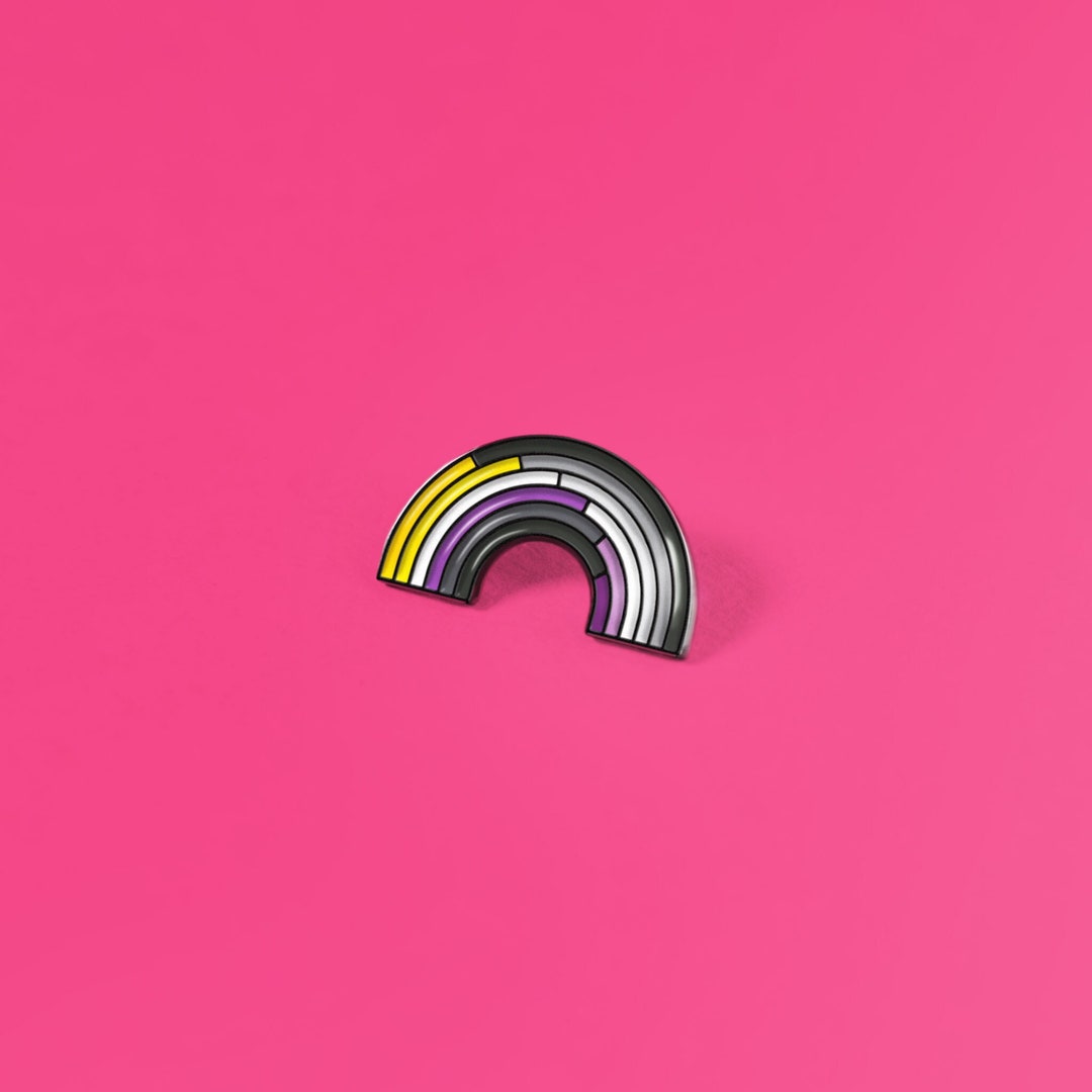 Non Binary Asexual Rainbow Pin Aspec Ace Subtle Sticker Badge