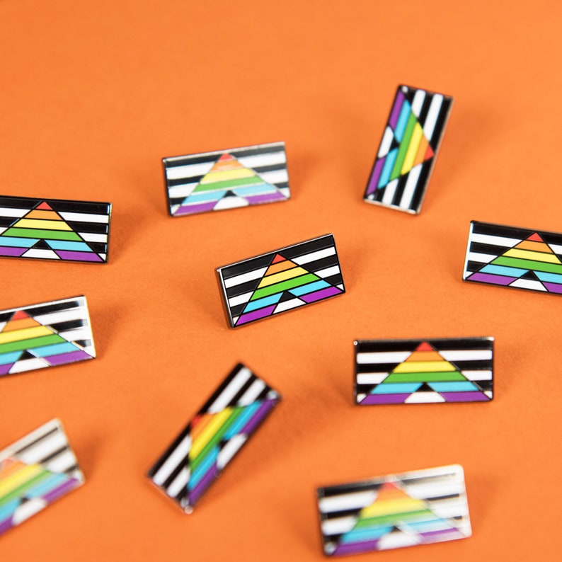 Lgbt Ally Flag Pin Enamel Badge Gay Pride Lapel Straight Etsy Singapore