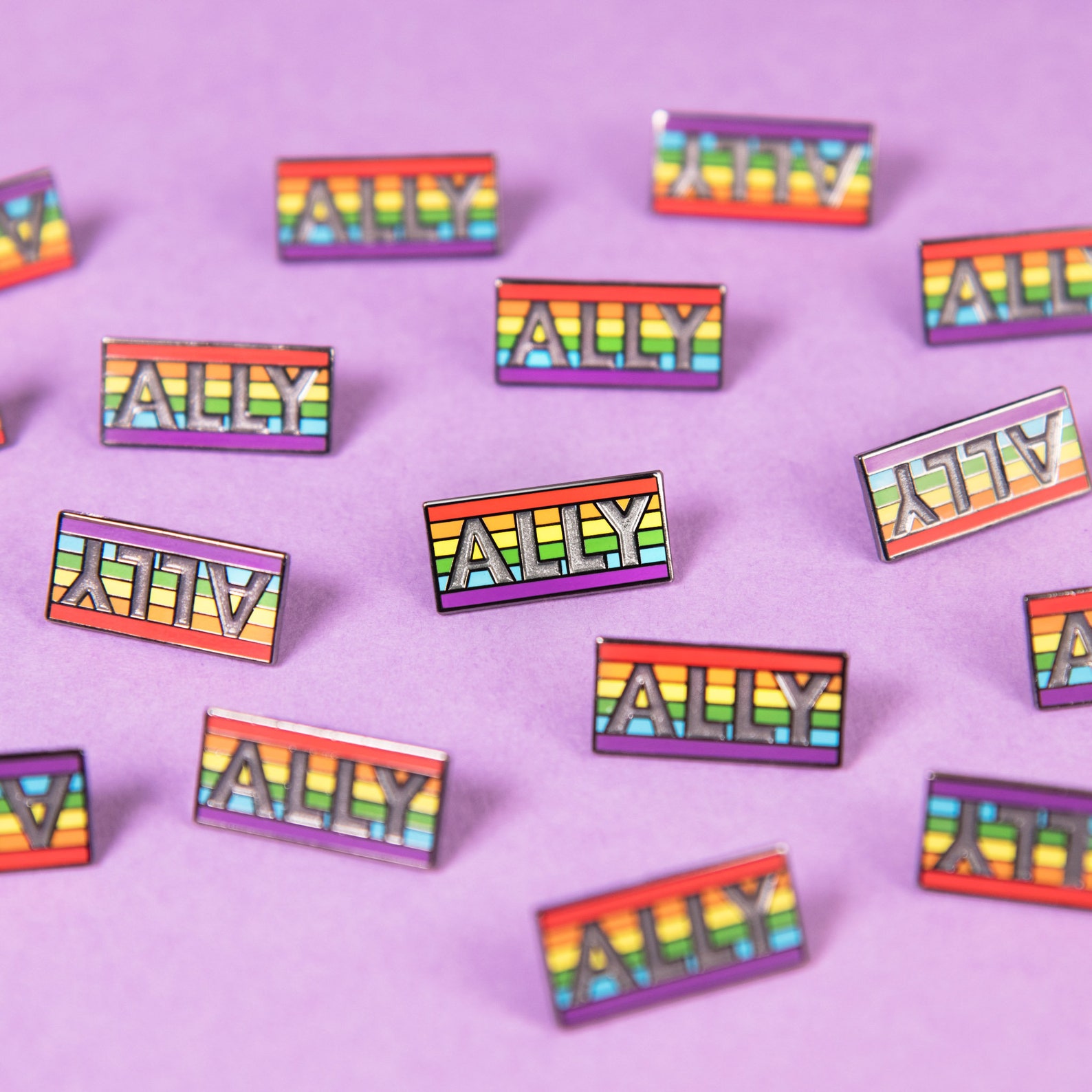 LGBT Ally Flag Pin Enamel Badge Gay Pride Lapel Straight - Etsy UK