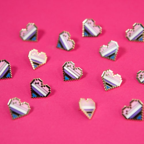 Transgender Pride Heart Pins Subtle LGBT Flag Badge - Etsy UK