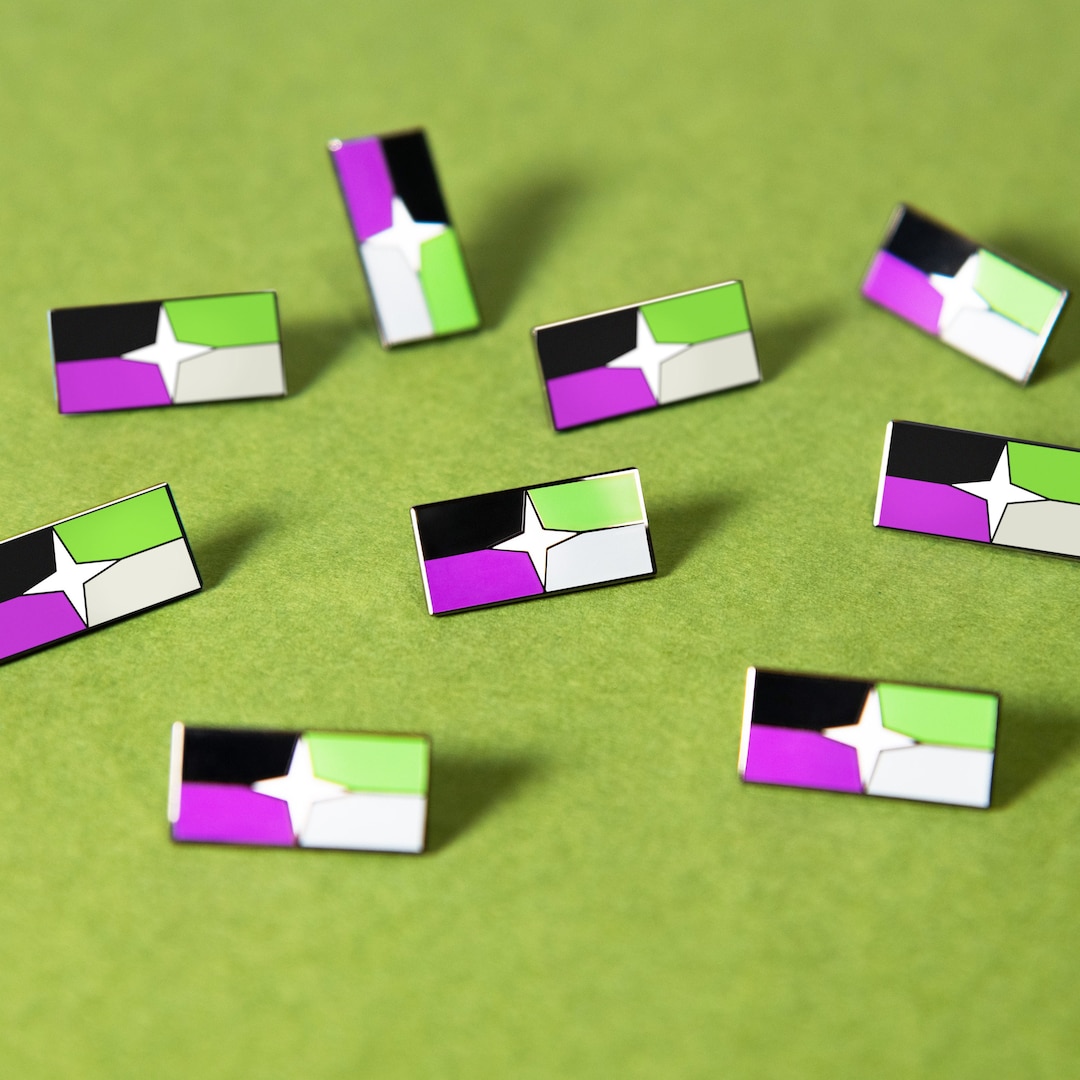 A Spec Flag Pin Asexual Pride Accessory Enamel Badge Ace Aro Greysexual Graysexual Aromantic