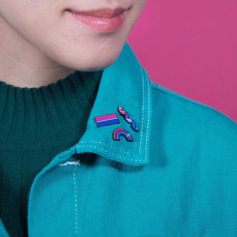 Bisexual Bar Pin Subtle Bi Pride Flag Accessory Lgbt Lesbian Etsy