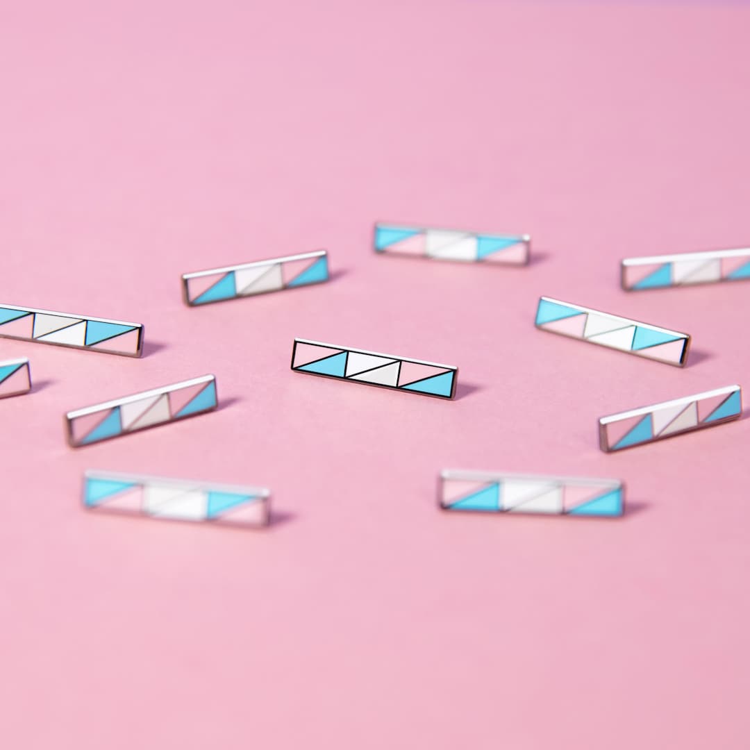Transgender Bar Pin — Subtle Trans Pride Flag Enamel Accessory Agender ...