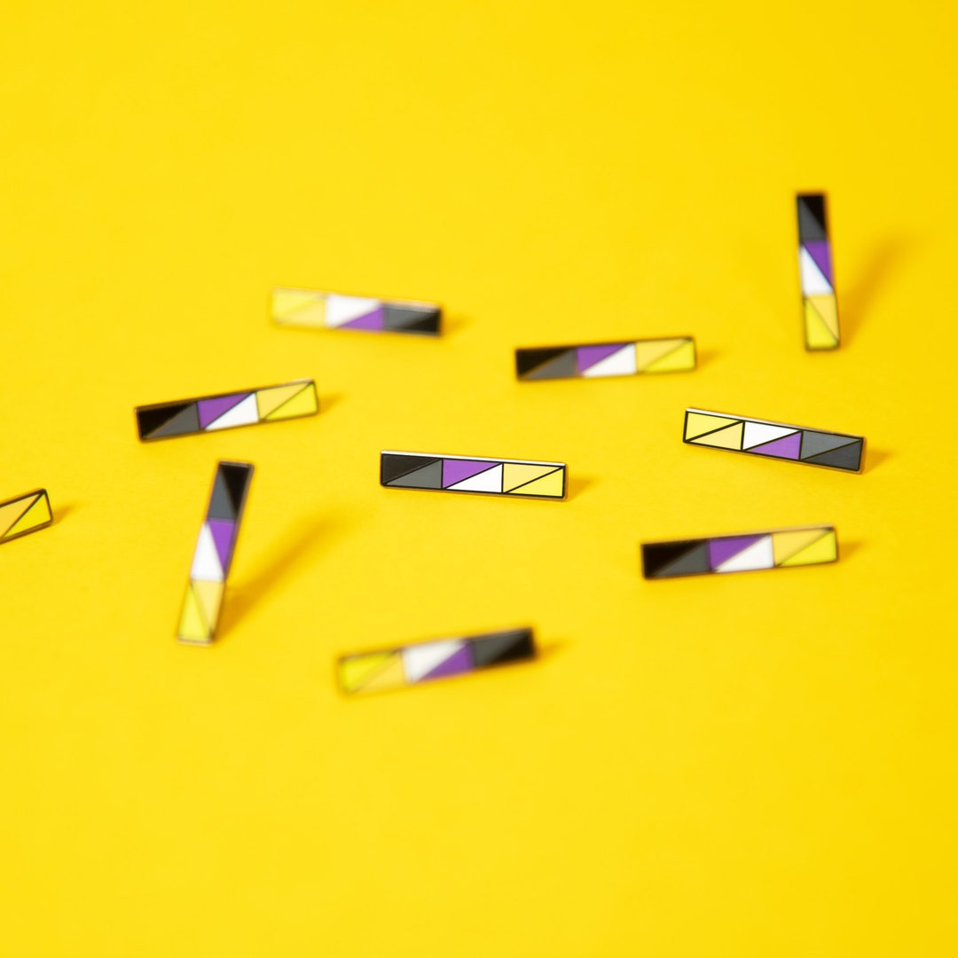 Non-binary Bar Pin — Subtle Pride Pin Flag Enamel LGBT LGBTQ Queer ...