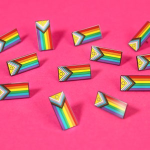 Progress Pride Flag Pin — Enamel Badge Rainbow Inclusive Gay LGBT ...