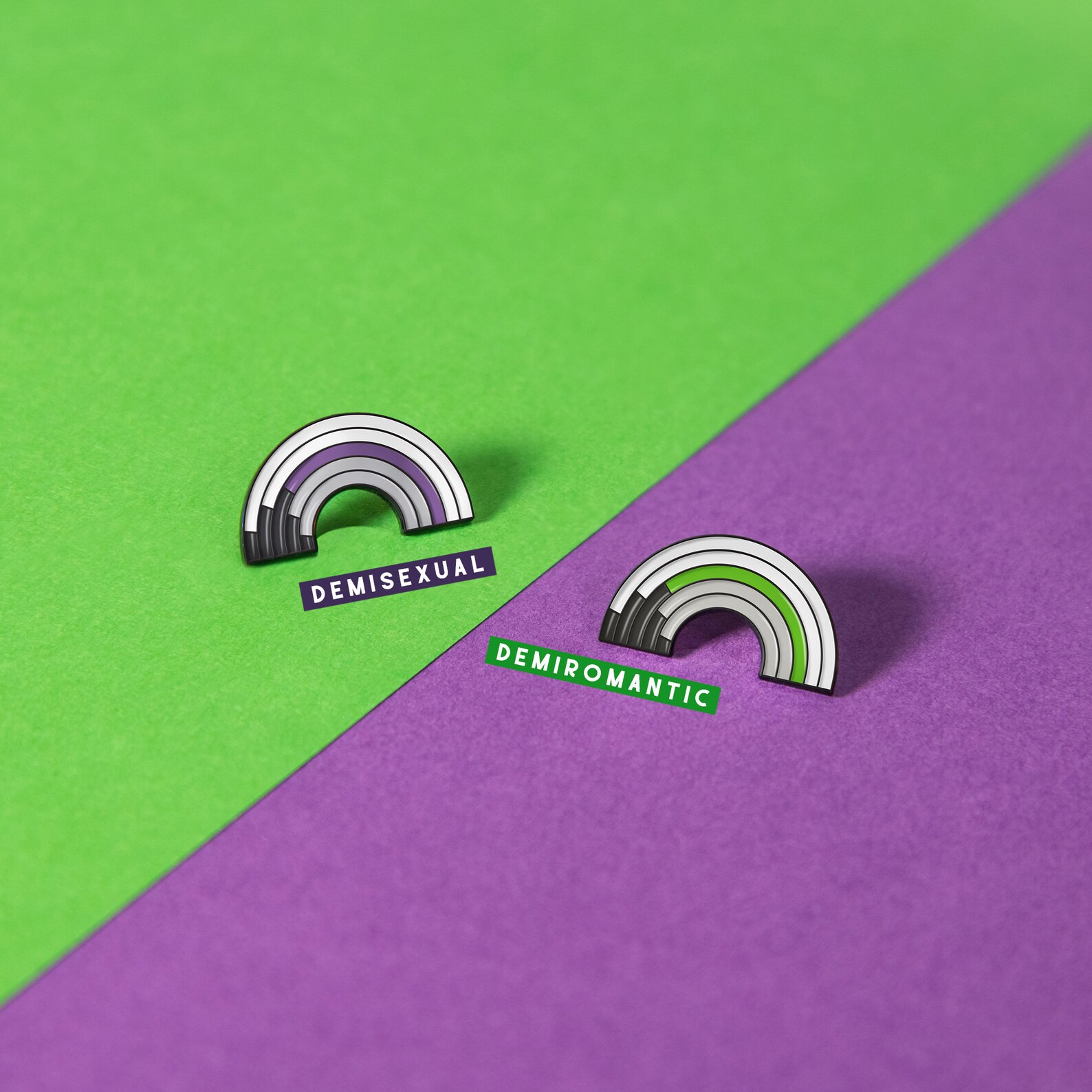 Demiromantic Rainbow Pin — Ace Badge Subtle Pride Accessory LGBT ...