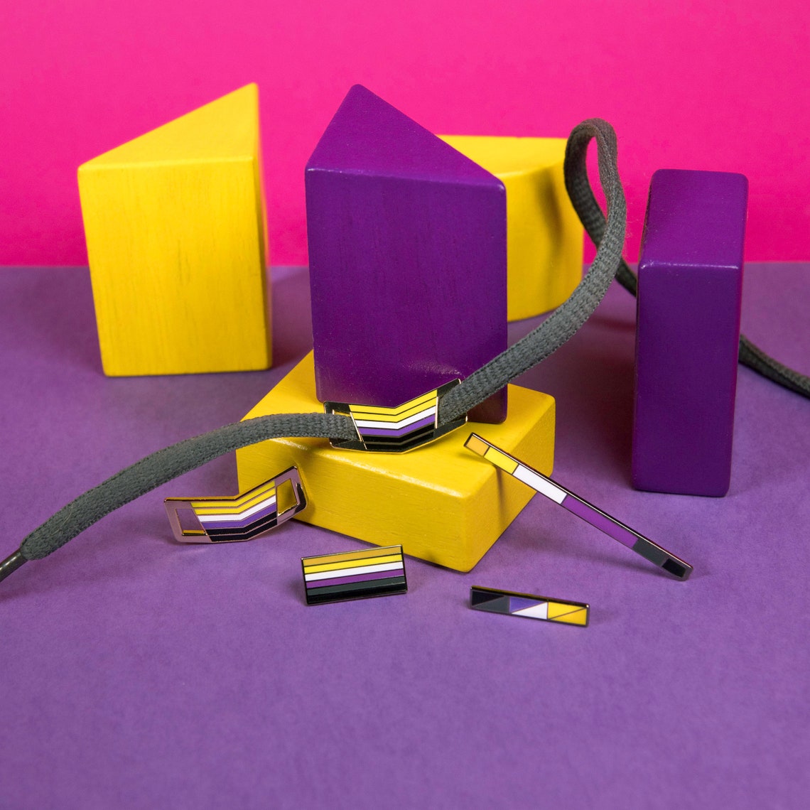 Non-binary Ribbon Pin Subtle Pride Flag Enamel LGBT LGBTQ | Etsy UK