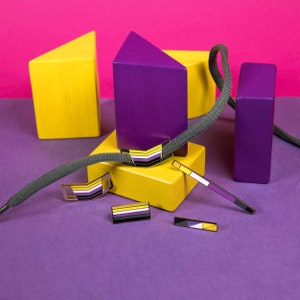 Non-binary Ribbon Pin — Subtle Pride Flag Small Mini Minimalist Enamel ...