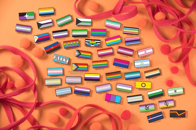 Demigender Flag Pin — Nonbinary Pride Badge Deminonbinary Demiboy ...
