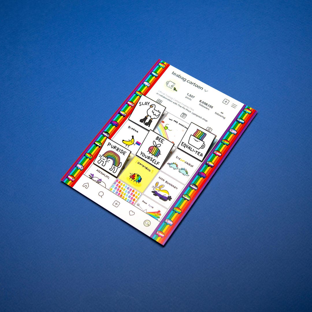 Pride Pun 4-pin Bundle — Teabag Cartoon Enamel Badges — Queer Gay ...