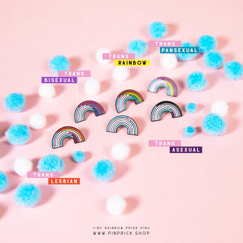 Trans Rainbow Pin variations Enby Badge Subtle Pride - Etsy UK