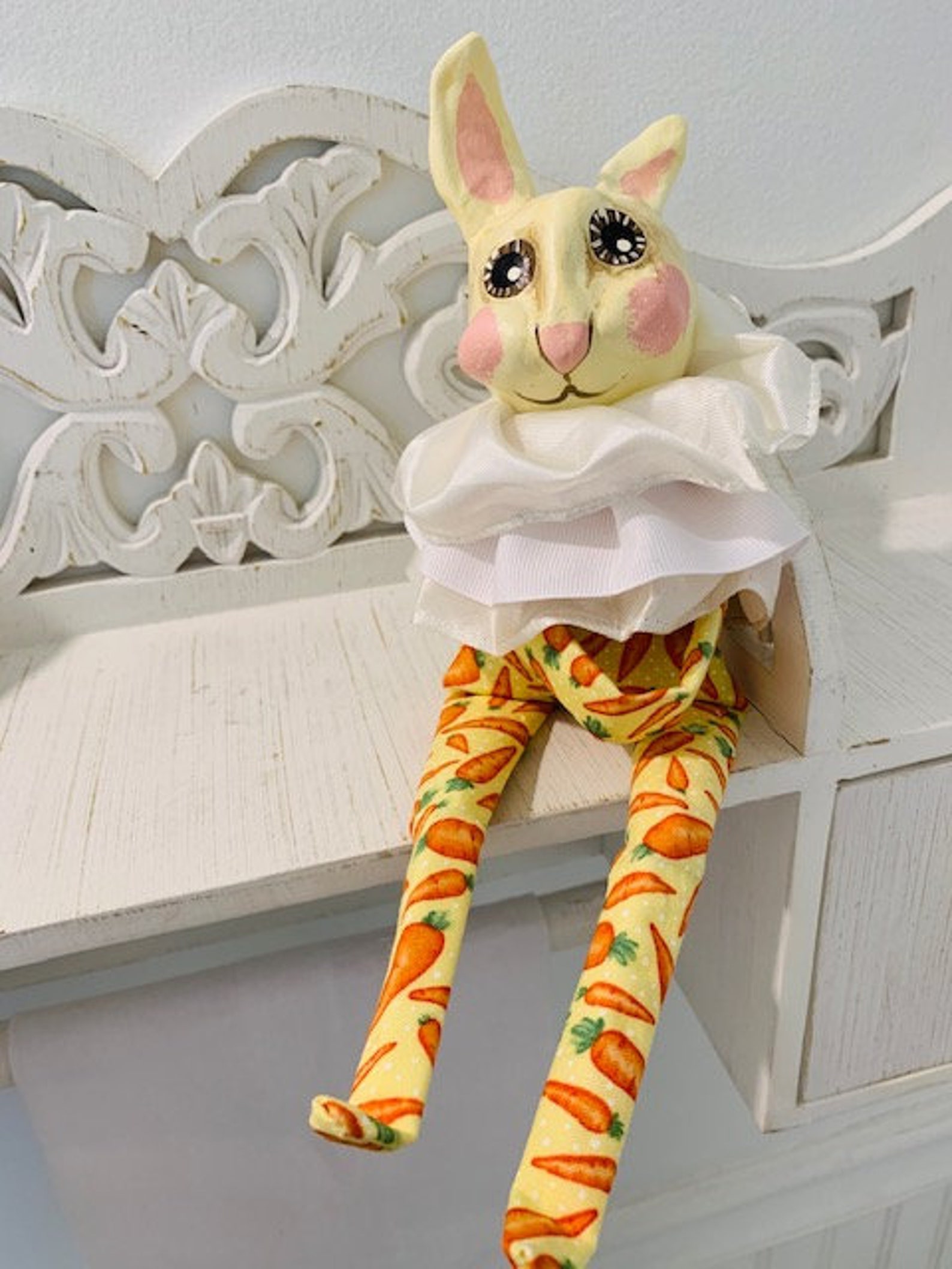 Vintage Inspired Bunny Knee Hugger Doll - Etsy