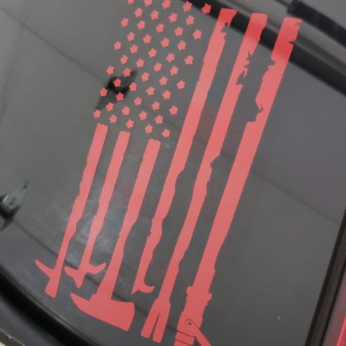 Firemans Axe Thin Red Line American Flag Vinyl Car Decal - Etsy