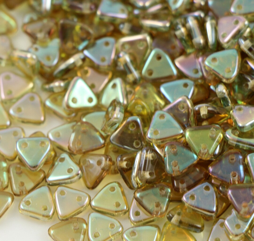 Czechmates™ Triangle Beads, Two-hole 6 Mm Beads, Aquamarine Celsian ...