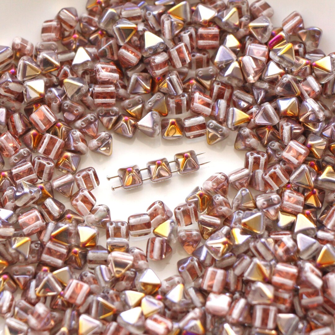 25-200 Pcs Pyramid Beads, Czech Glass Beads 6 Mm, Square Shaped Beads ...