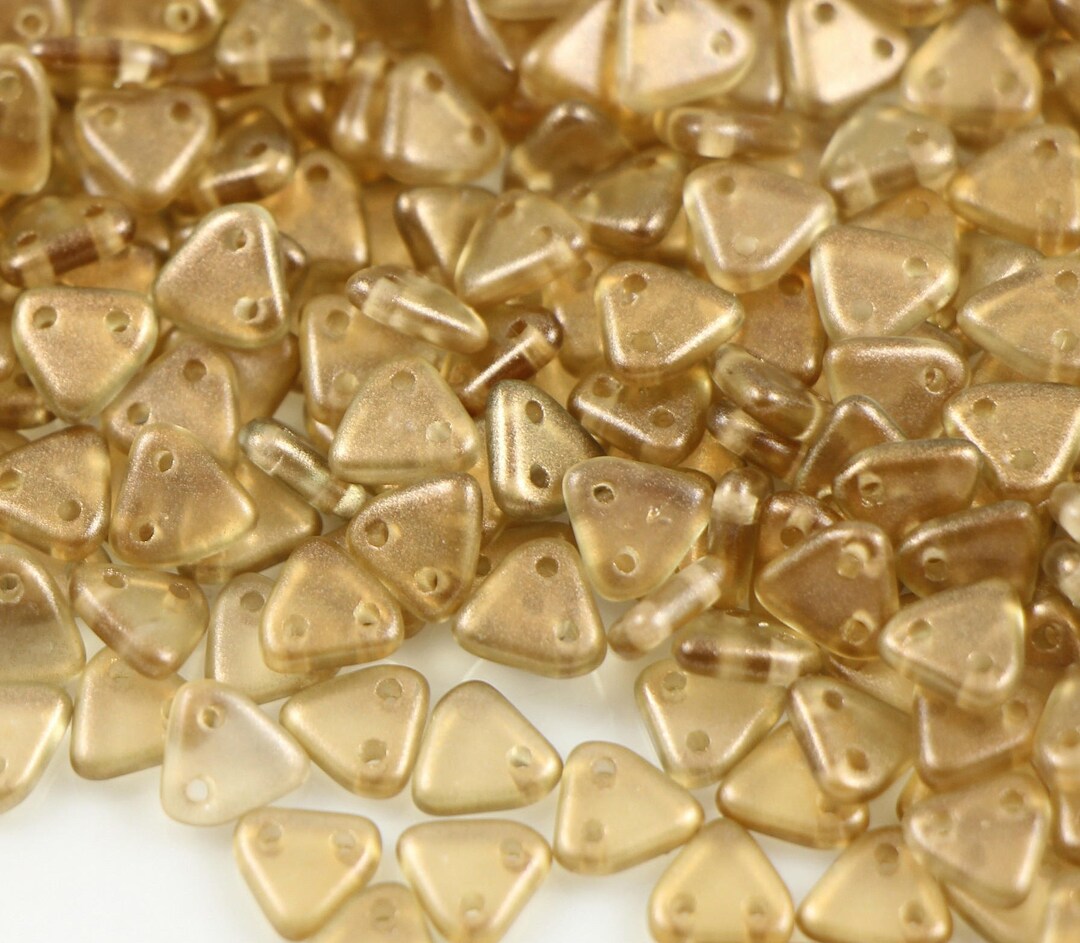 Czechmates™ Triangle Beads, Two-hole 6 Mm Beads, Halo Linen, Czech ...