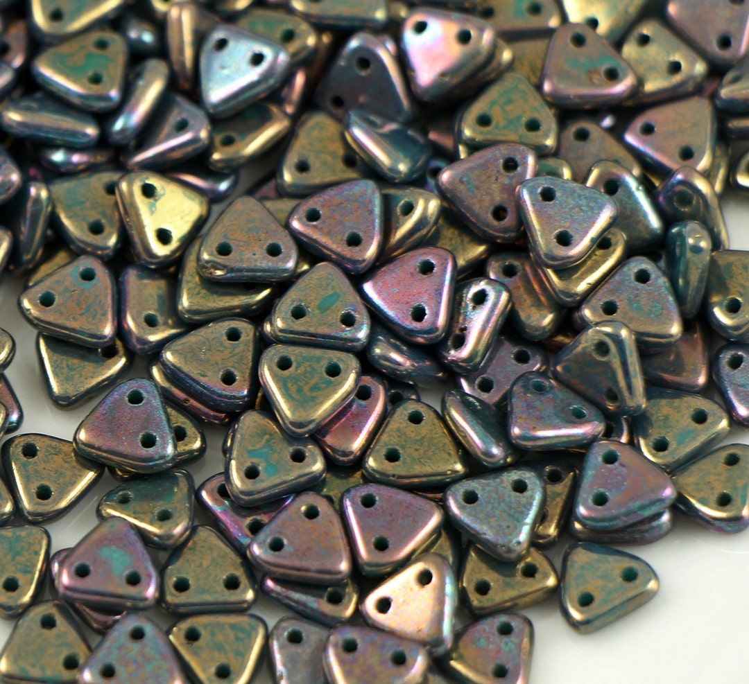 10 Gr Czechmates™ Triangle Beads, Two-hole 6 Mm Beads, Persian ...