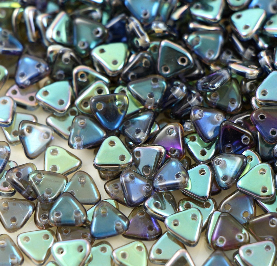 Czechmates™ Triangle Beads, Two-hole 6 Mm Beads, Sapphire Celsian ...