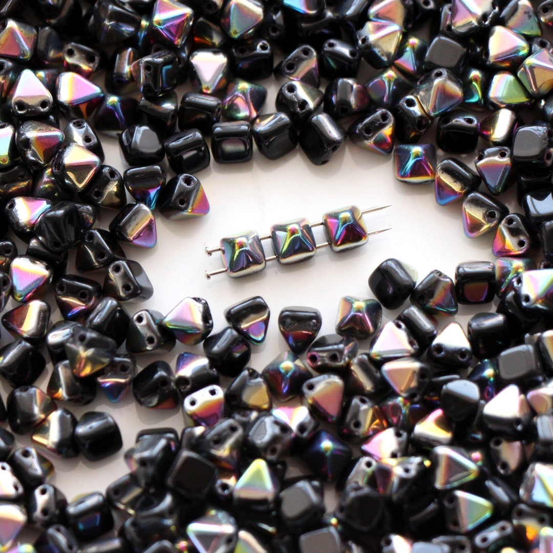 25-200 Pcs Pyramid Beads, Czech Glass Beads 6 Mm, Square Shaped Beads ...