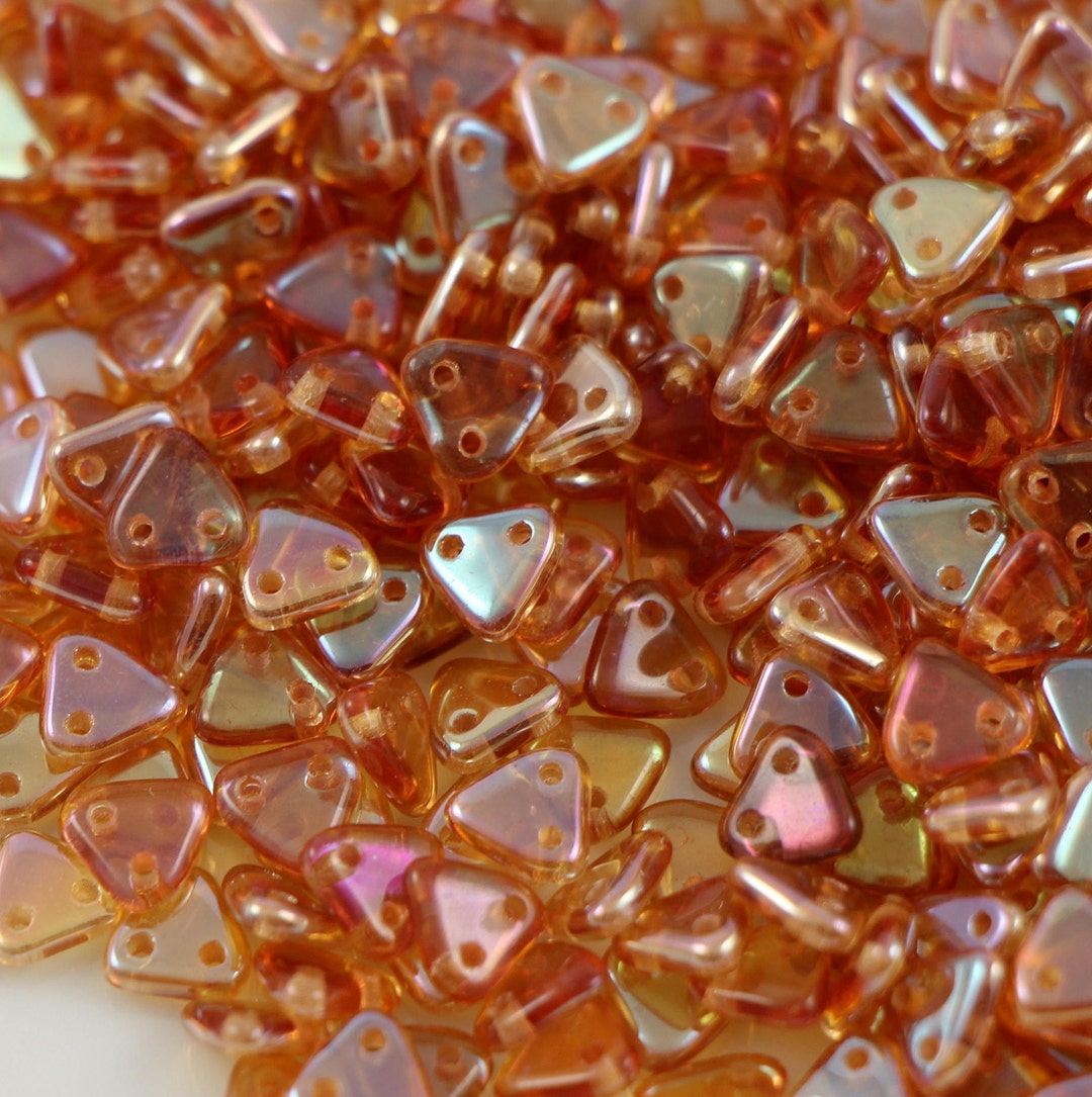 Czechmates™ Triangle Beads, Two-hole 6 Mm Beads, Rosaline Celsian ...