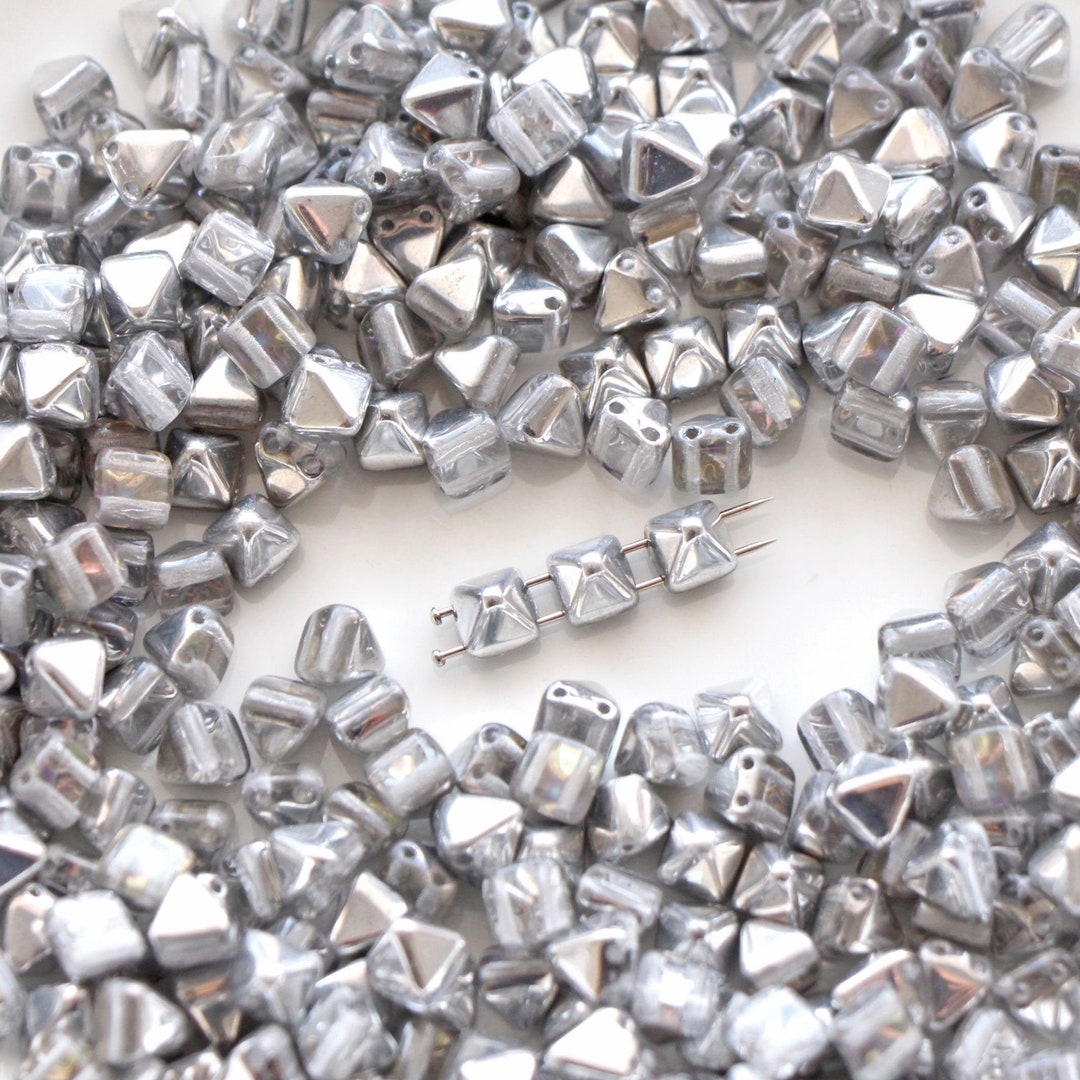 25-200 Pcs Pyramid Beads, Czech Glass Beads 6 Mm, Square Shaped Beads ...