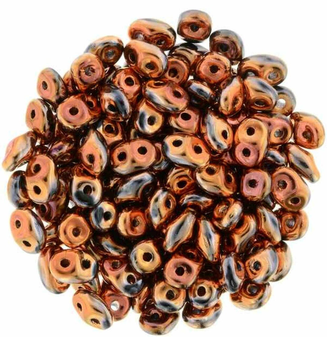 10 Gr Superduo Jet Full Capri Gold 5*2.5 Mm, Czech Glass Beads, Two ...