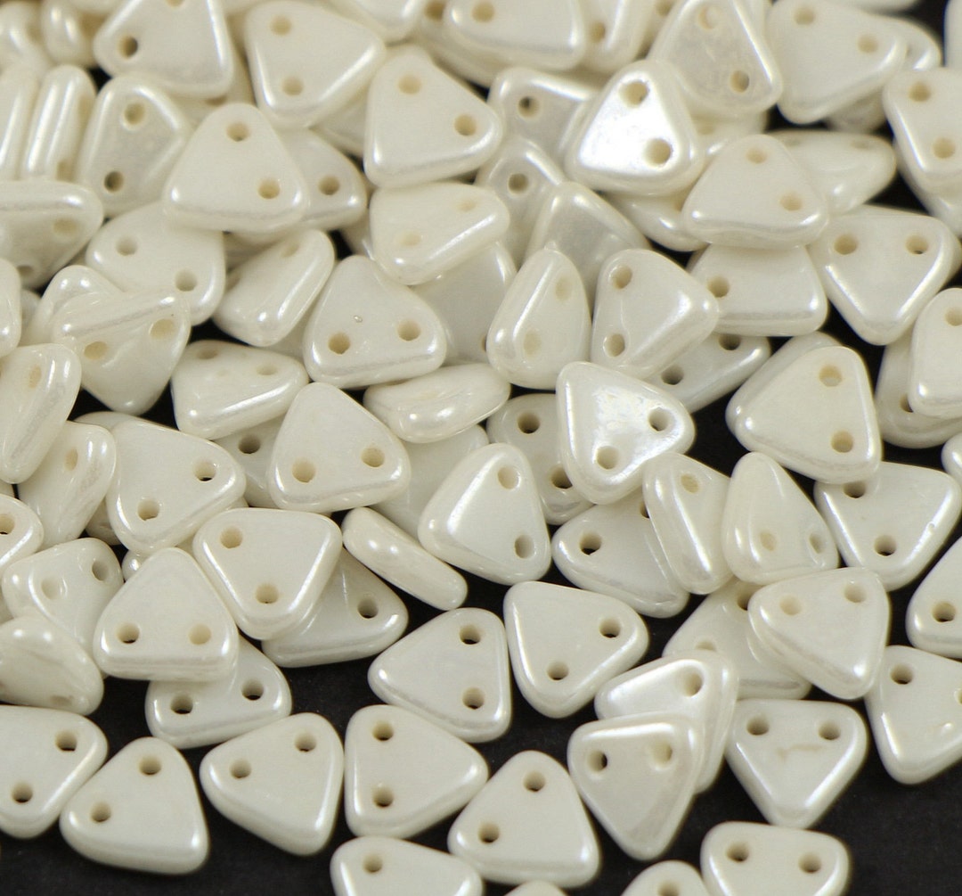 10 Gr Czechmates™ Triangle Beads, Two-hole 6 Mm Beads, Luster Opaque ...