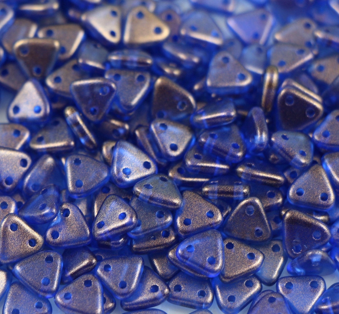 Czechmates™ Triangle Beads, Two-hole 6 Mm Beads, Halo Ultramarine ...