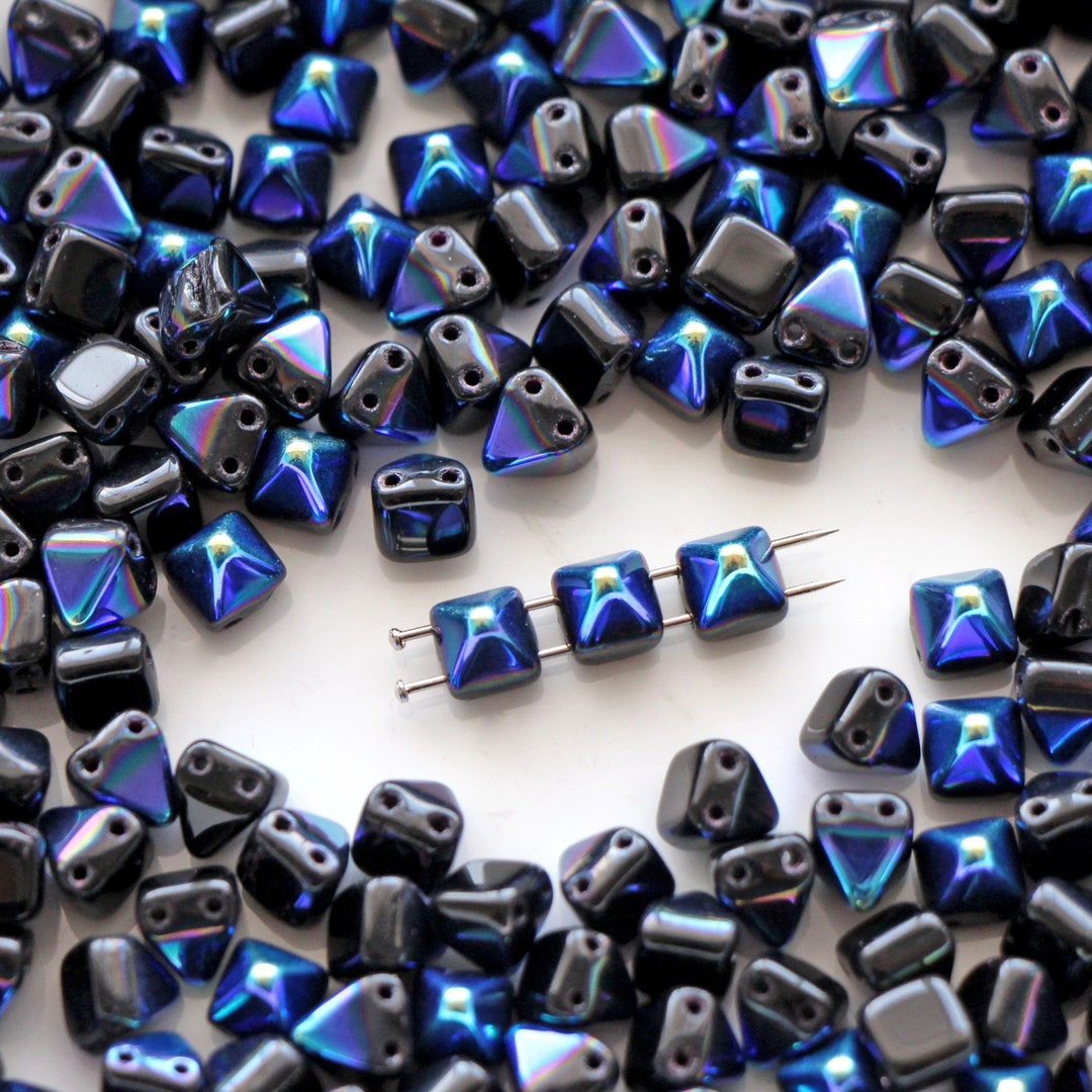 25-200 Pcs Pyramid Beads, Czech Glass Beads 6 Mm, Square Shaped Beads ...