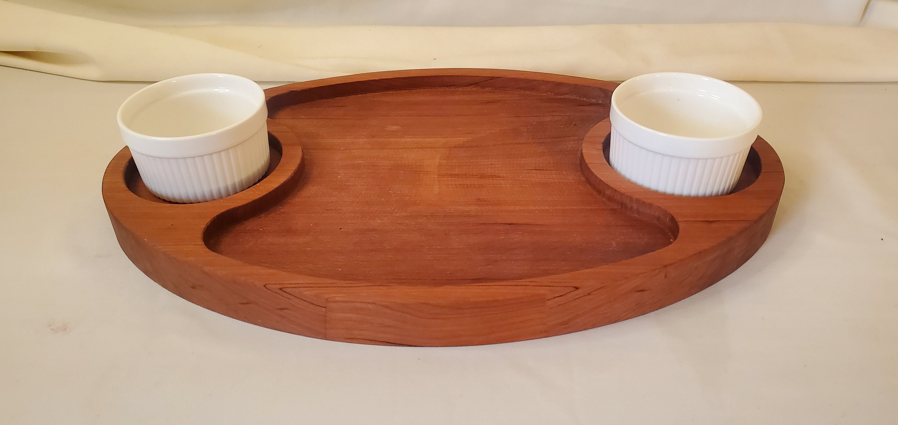 Wooden Chip and Dip Tray W/.ramekins - Etsy