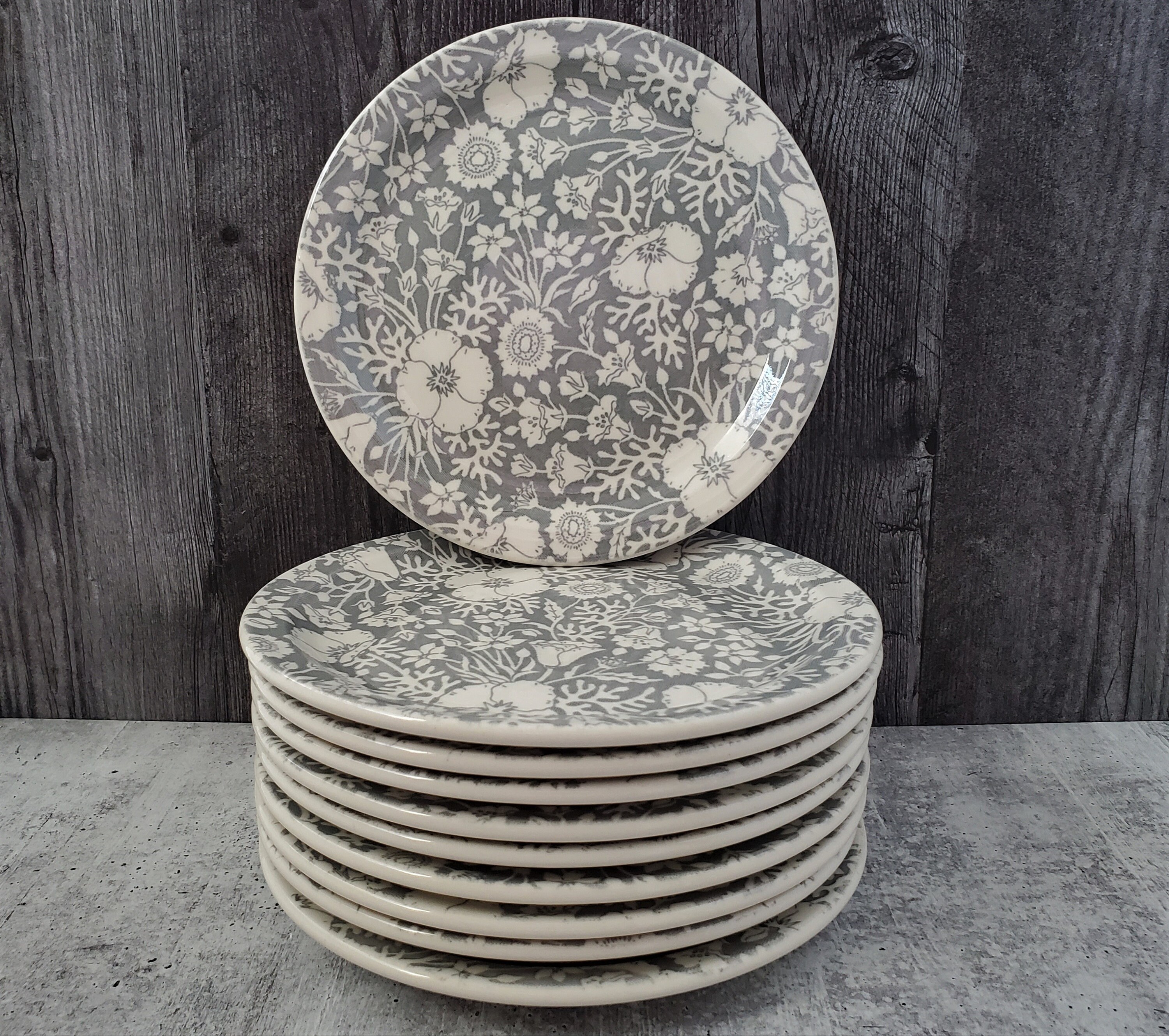 RARE WALLACE PLATES Festival Gray Luncheon Plates 9 Inch | Etsy