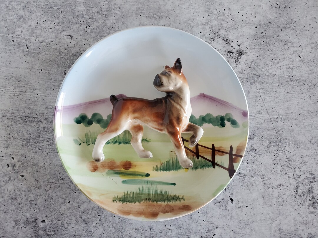 BOXER ~ 3D Dog Plate ~ Working Dog ~ Vintage Dog Plate ~ Collectible ...