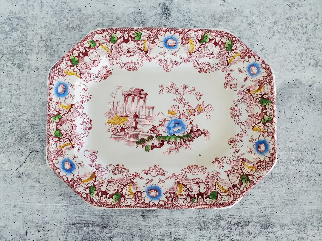 TRANSFERWARE TRAY ~ Francis Morley ~ Cleopatra ~ Red Polychrome ~ 10 ...