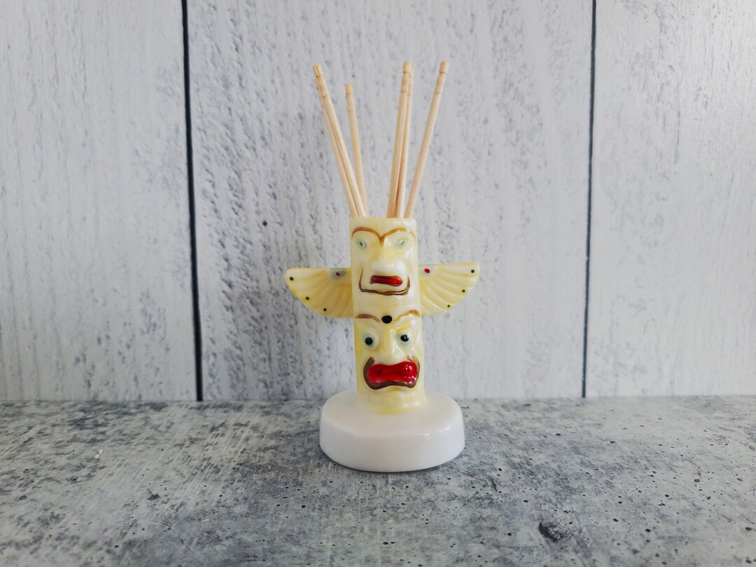 TOOTHPICK HOLDER ~ Totem Pole ~ 1960s ~ Pacific North West ~ Coastal ...