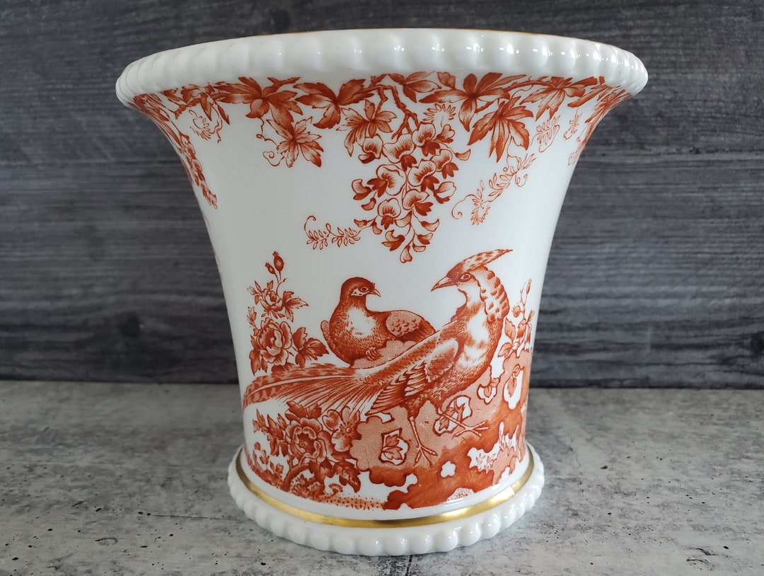 RED AVES CACHEPOT ~ Royal Crown Derby ~ Sold Individually ~ Cachepot ...