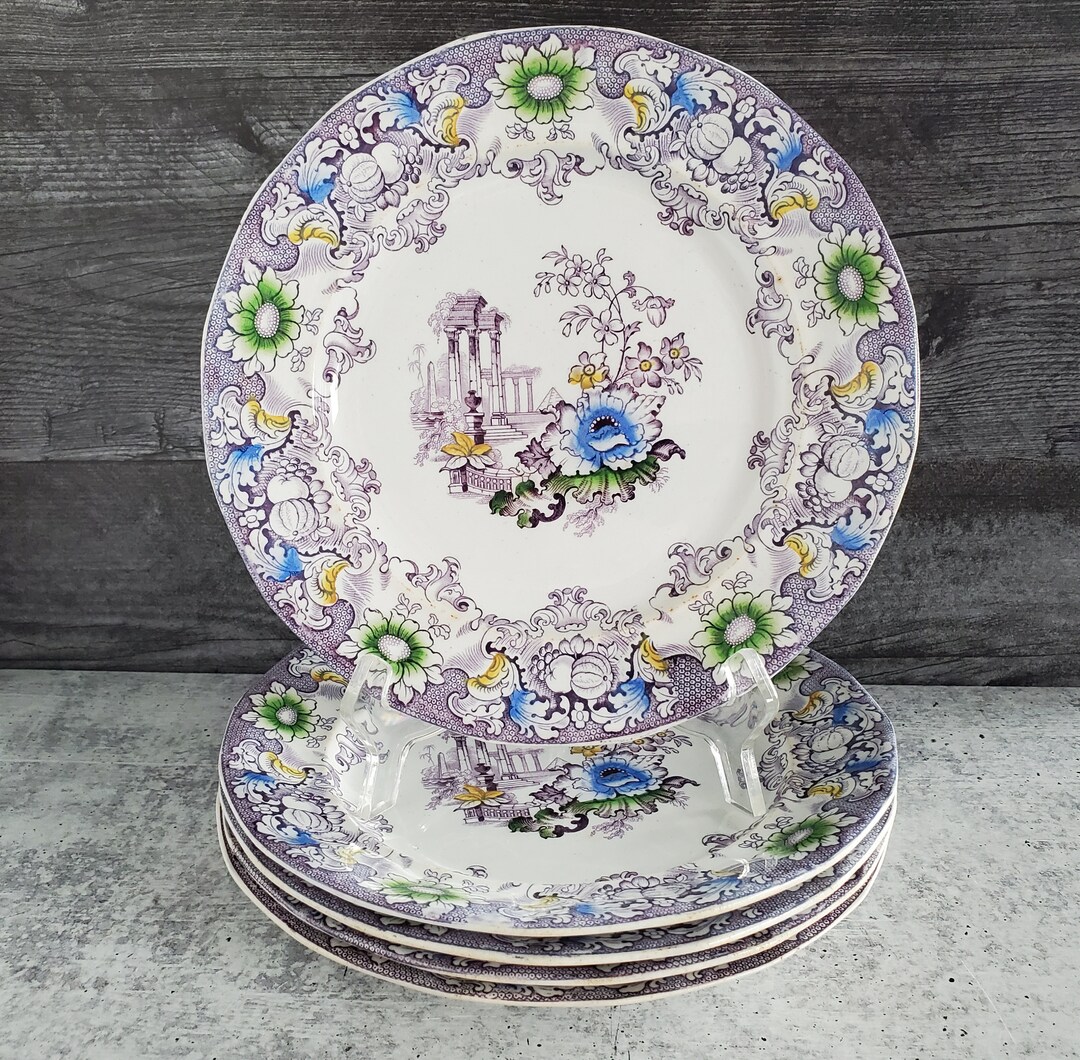 CLEOPATRA PURPLE PLATES ~ Francis Morley ~ Purple Polychrome ~ Dinner ...