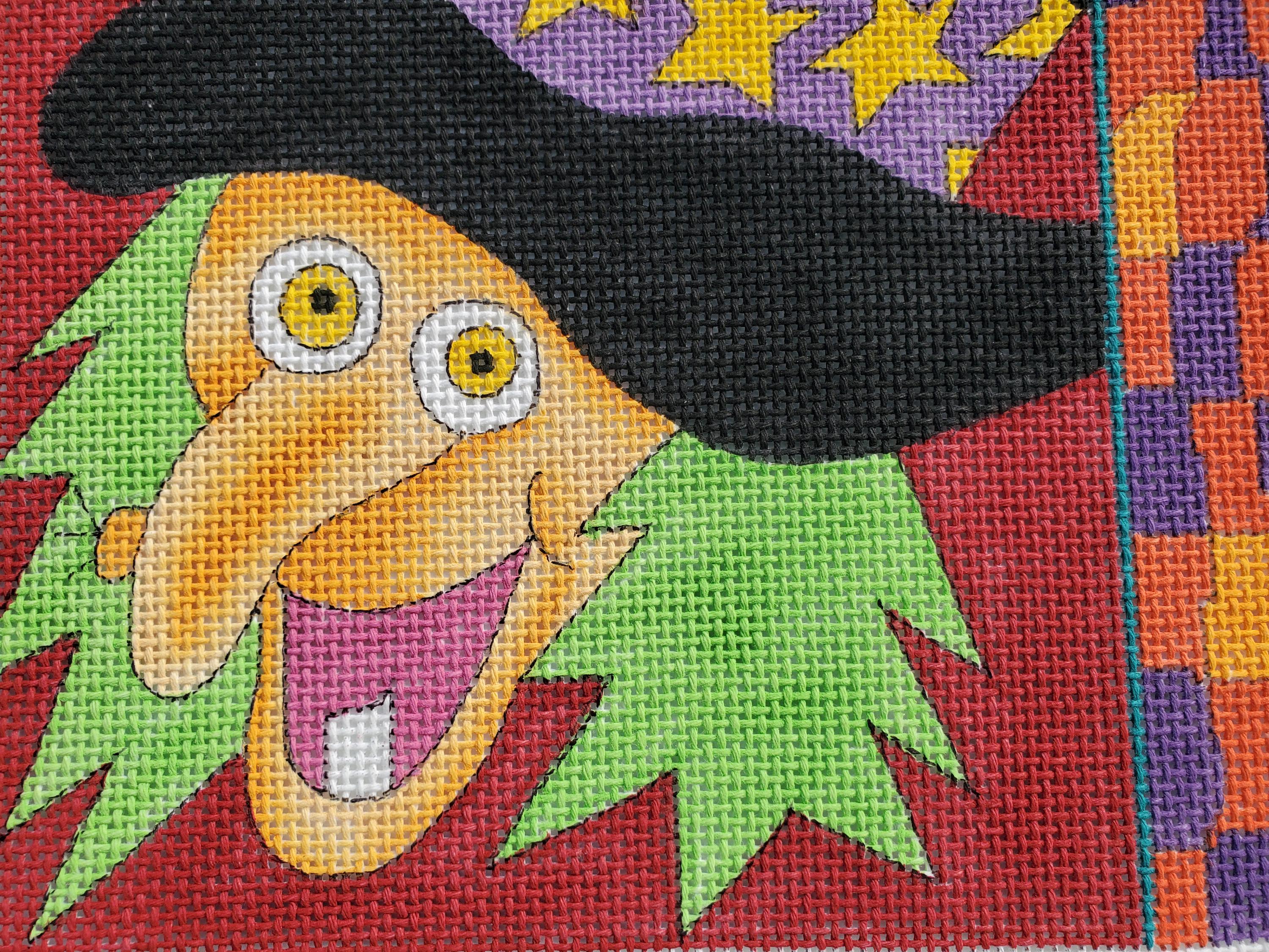 RENAISSANCE DESIGNS ~halloween Witch ~ #TT-131-F ~vintage Needlepoint ...