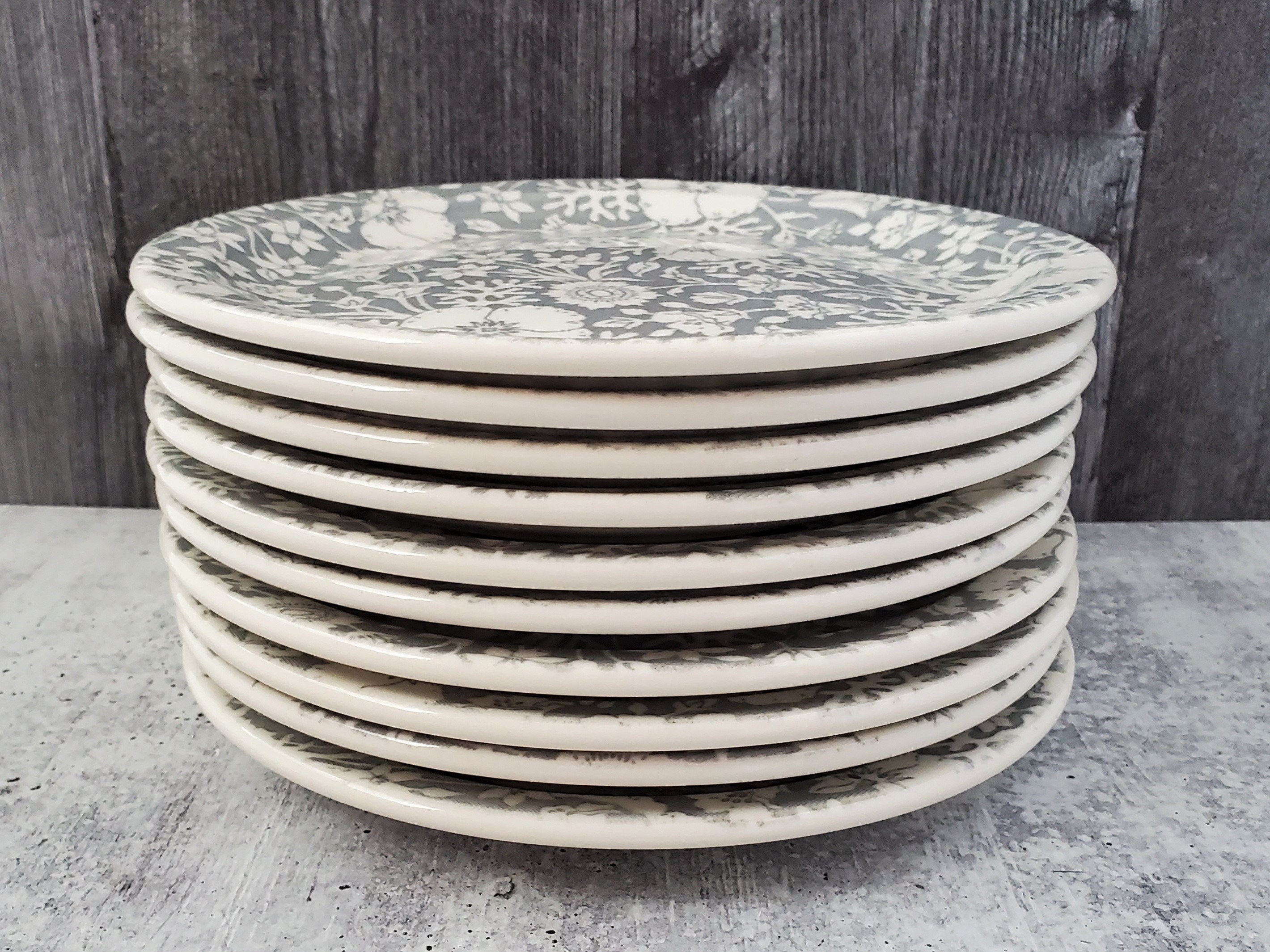 RARE WALLACE PLATES Festival Gray Luncheon Plates 9 Inch | Etsy