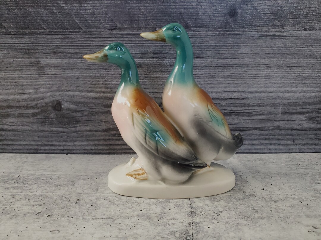DUCK FIGURINE ~ Carl Scheidig~mallard Ducks ~green Eagle Backstamp ...