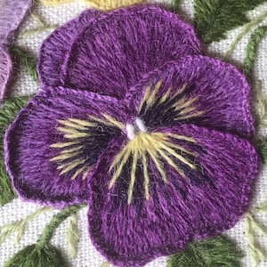 Beginners Pansy Crewel Embroidery Kit Heartsease - Etsy