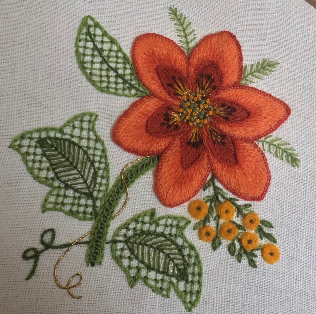 Crewel Embroidery Kit for Beginners Entitled 'kim' - Etsy