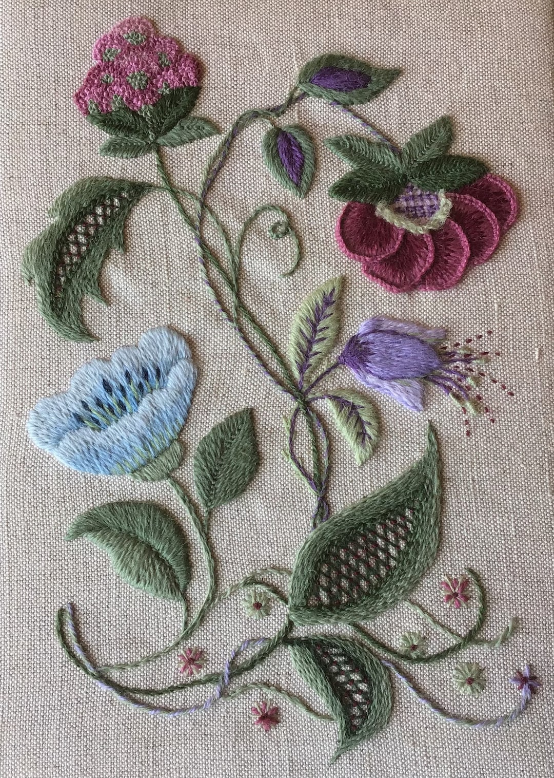 Beginners Crewel Embroidery Kit - A Jacobean Study No.2 - Etsy