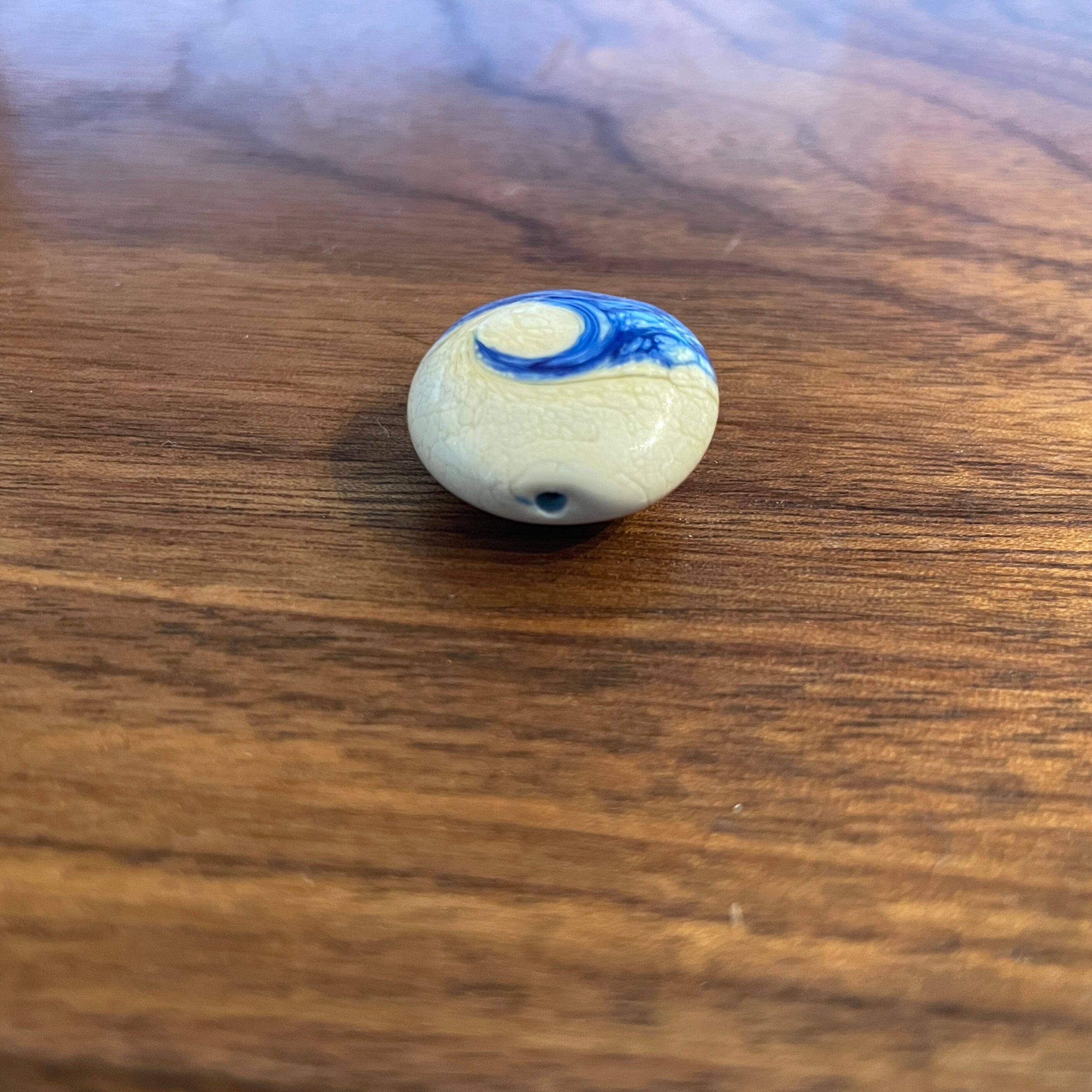 Beach Bead for Jewelry Makers. Large Blue Wave. Beach Bead. Ocean Scene ...